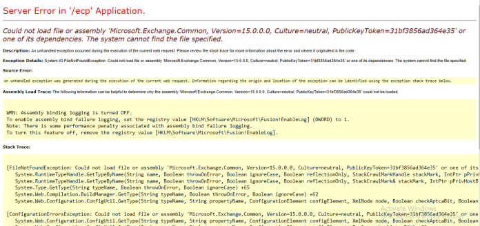 Exchange ECP and OWA error out after updating to CU 23 - Pat Handy Dot COM