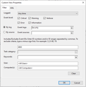 How to audit the windows Event Log for deleted files using event filter in xPath form - Pat ...